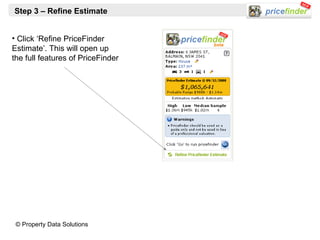 PriceFinder User Guide | PPT | Real Estate Industry | Industries