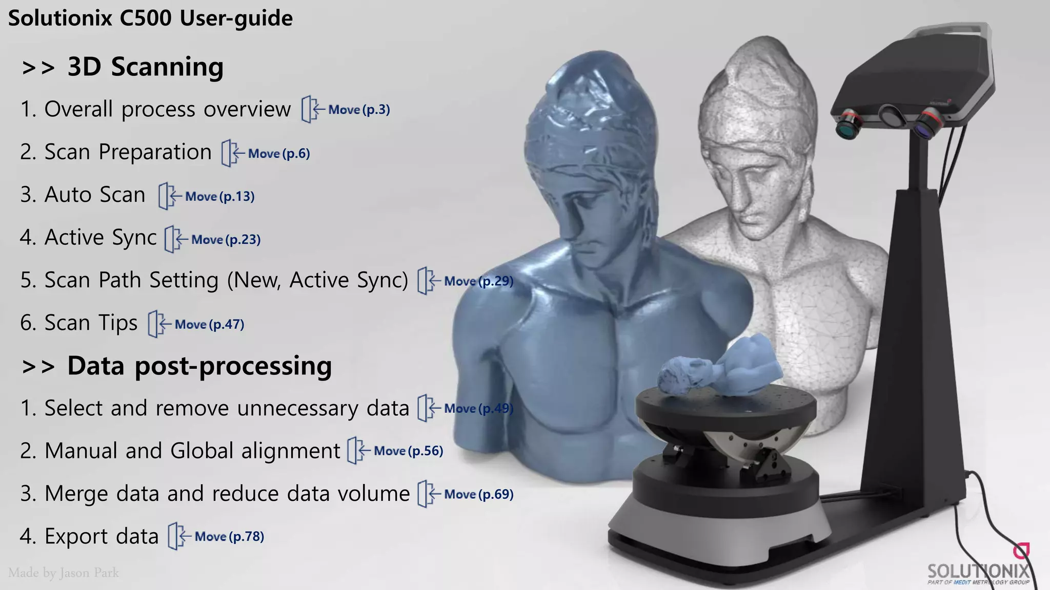 User-guide of Solutionix C500 - 3d scanning + post-processing(ENG) | PPSX