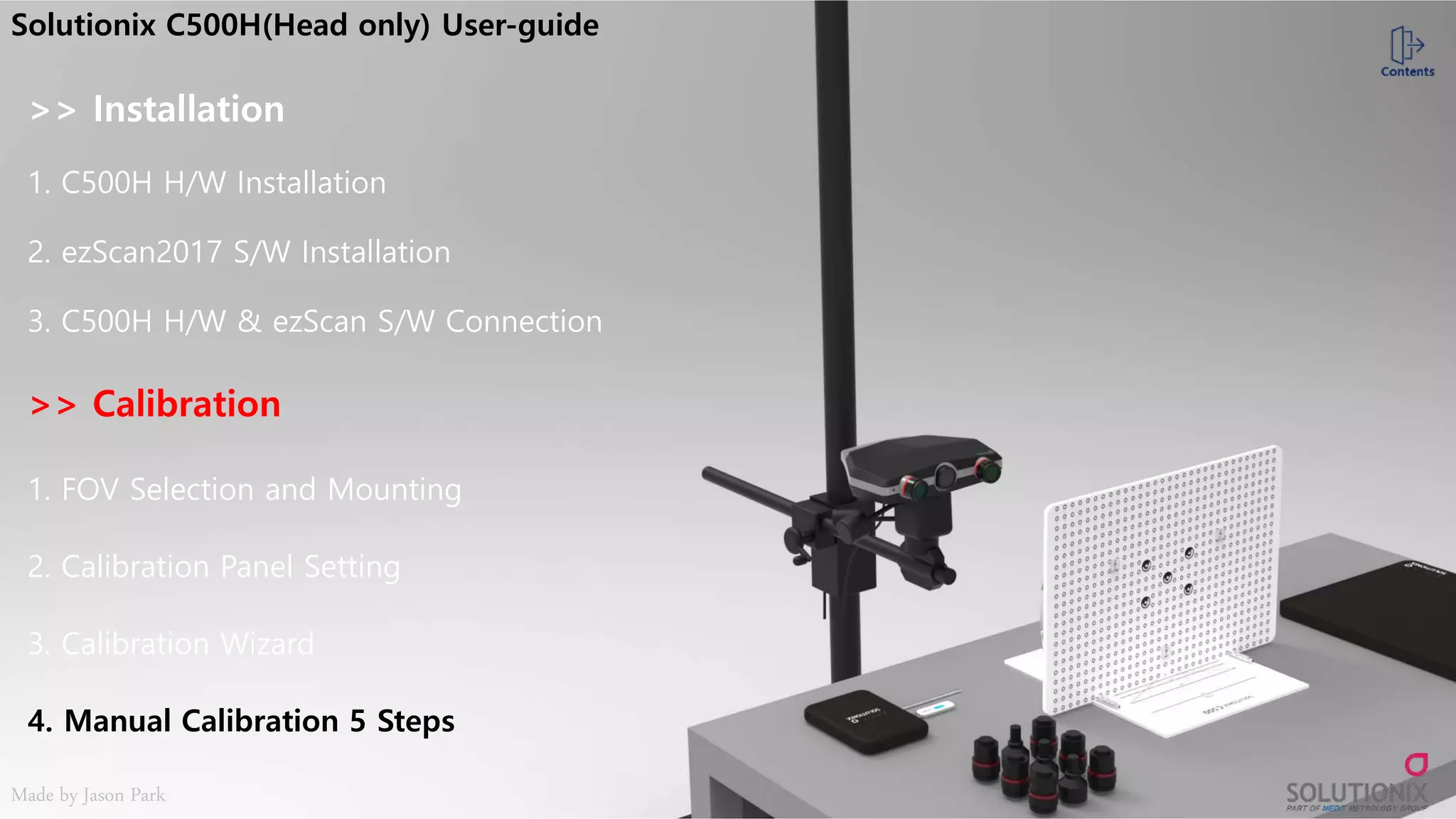User-guide of Solutionix C500 Head-only - Installation + Calibration(ENG) | PPSX