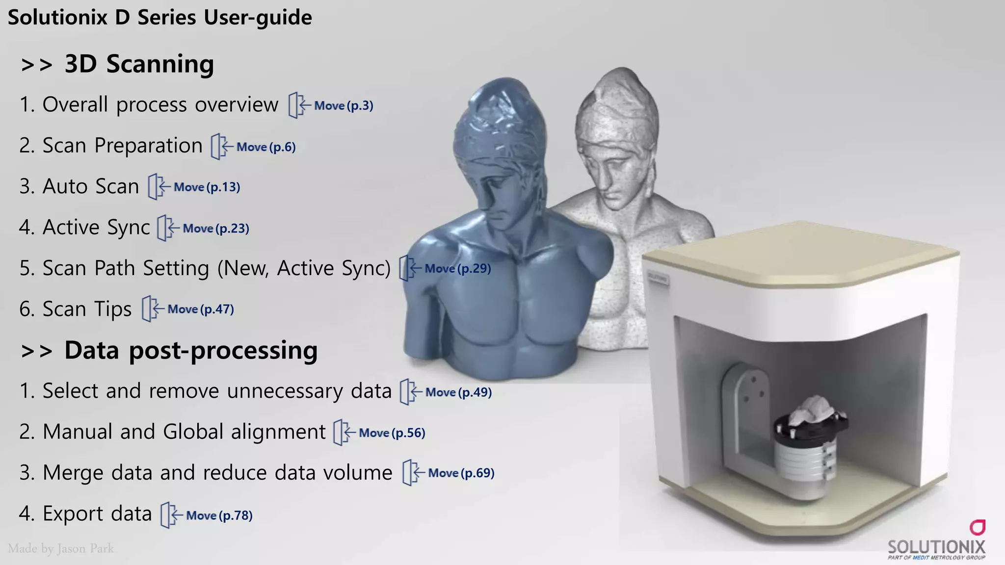 User-guide of Solutionix D Series - 3d scanning + post-processing(ENG) | PPSX