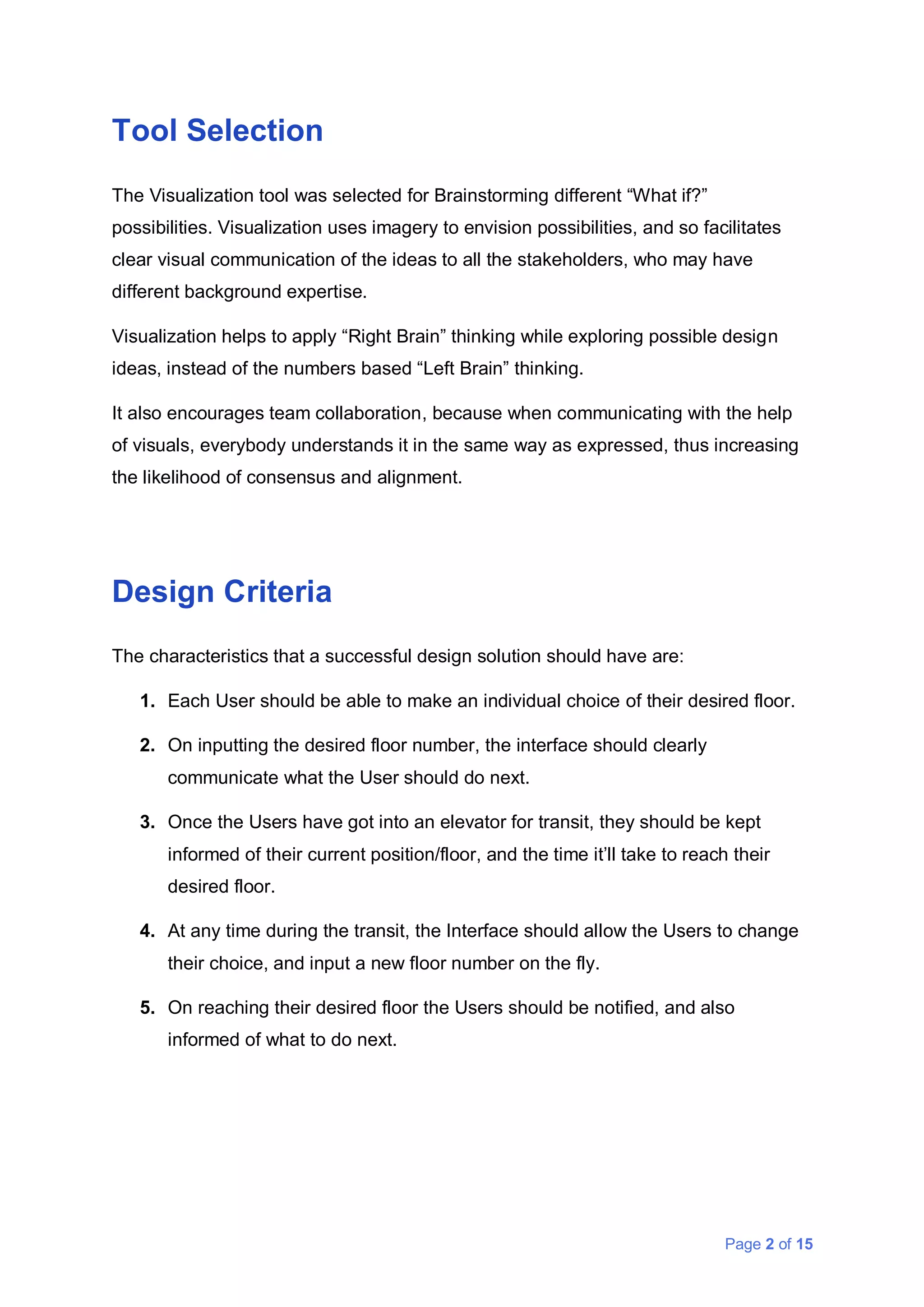User Interface (UI) Design Ideation of Innovative Elevator Consoles | PDF