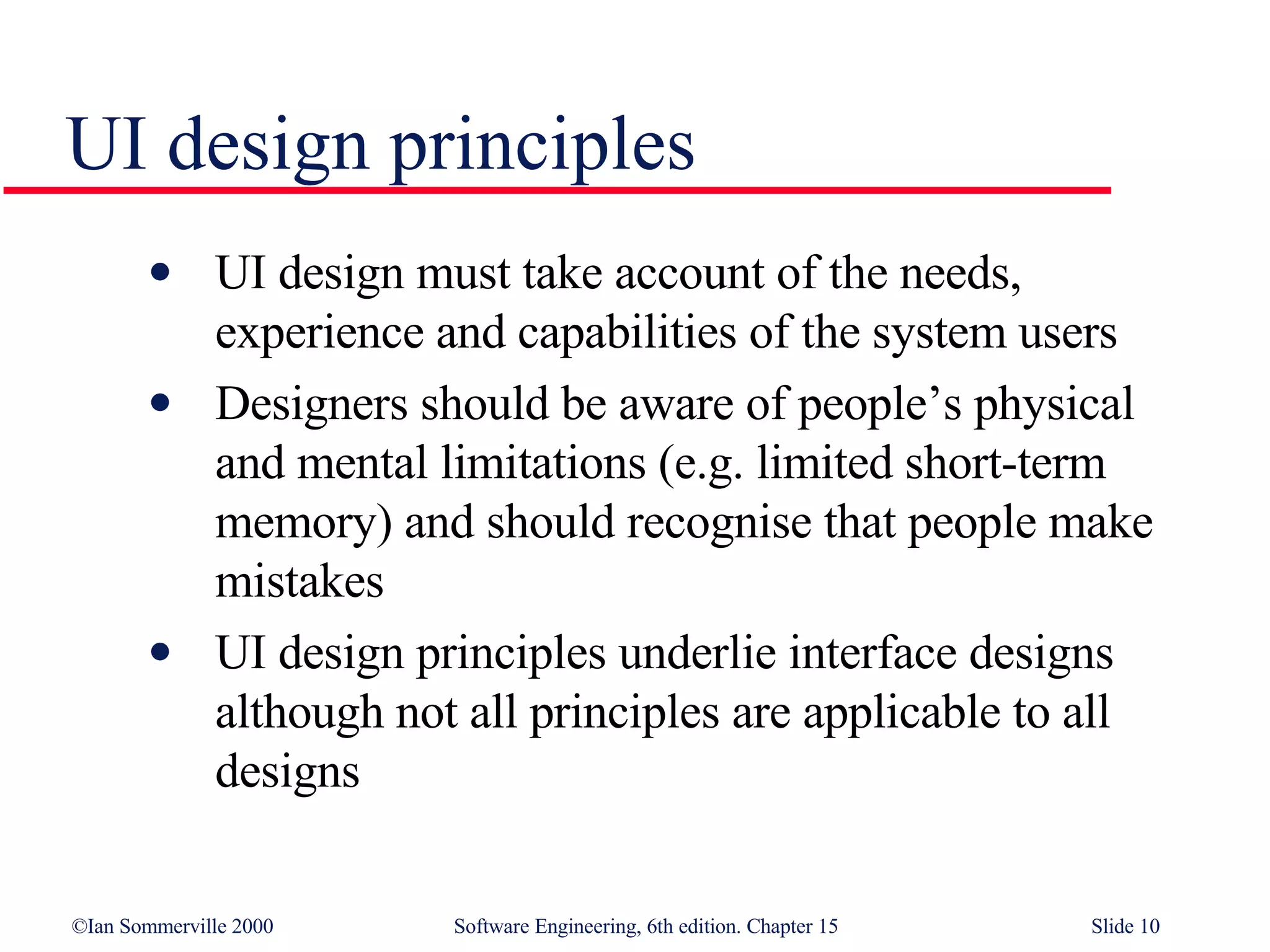 User Interface Design in Software Engineering SE15 | PPT