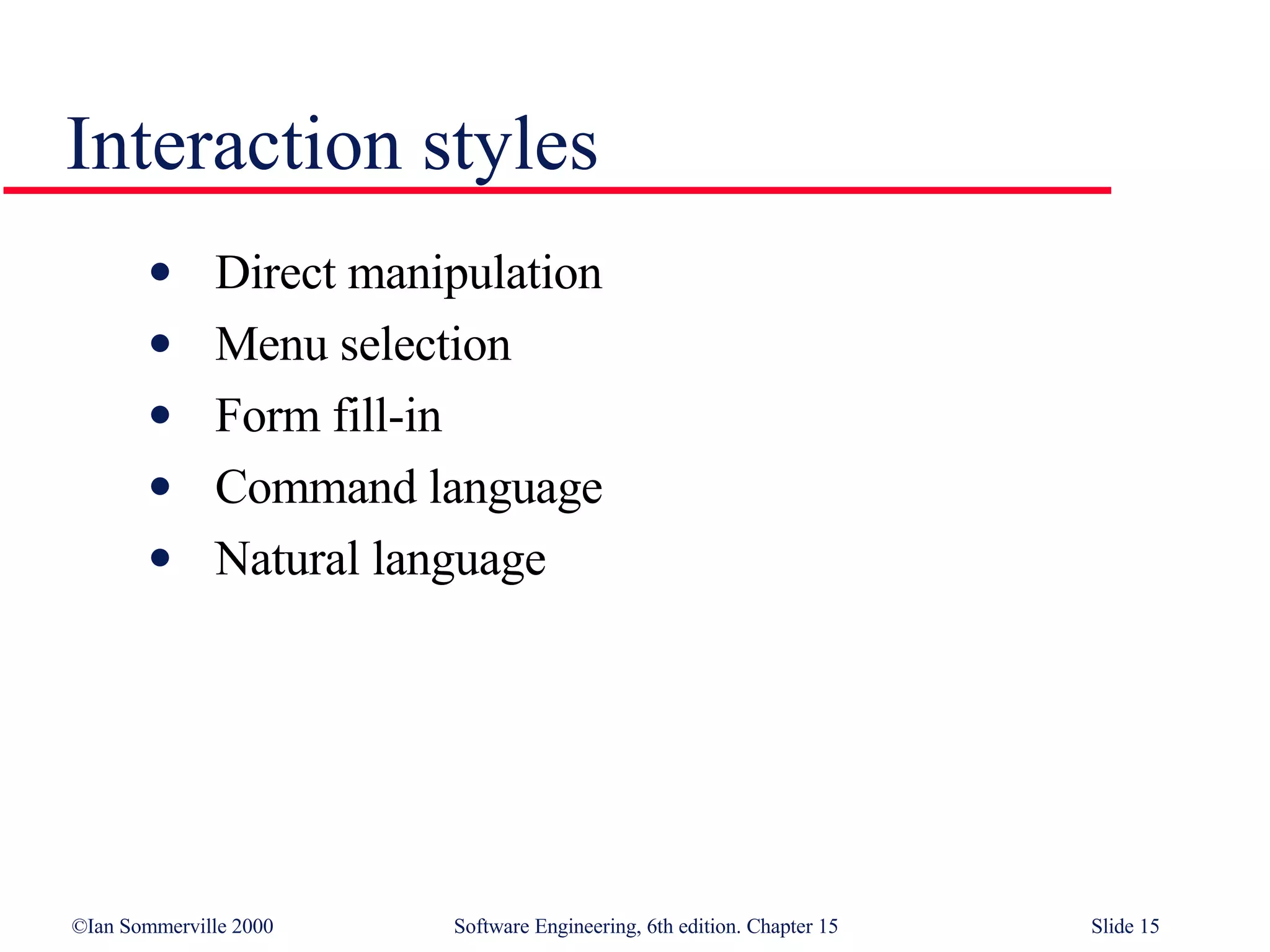 User Interface Design In Software Engineering Se15 Ppt Operating Systems Computer Software