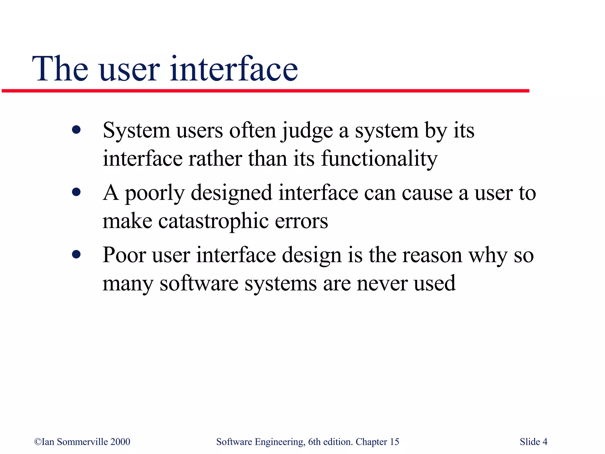 User Interface Design in Software Engineering SE15 | PPT