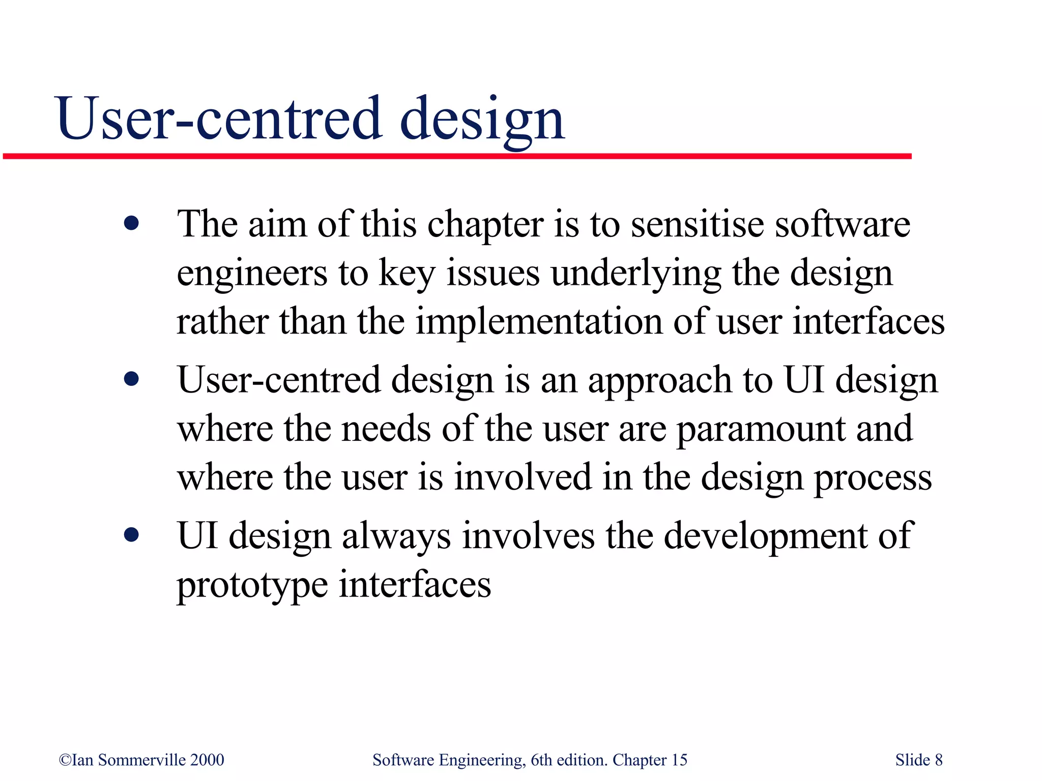 User Interface Design in Software Engineering SE15 | PPT