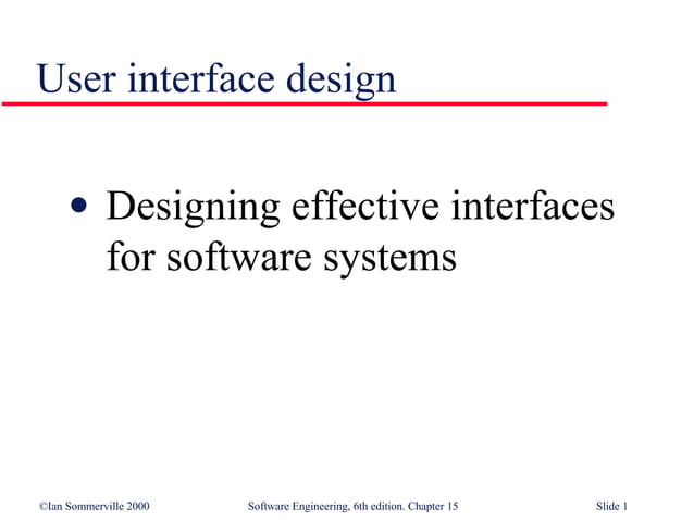 User Interface Design in Software Engineering SE15 | PPT | Operating ...