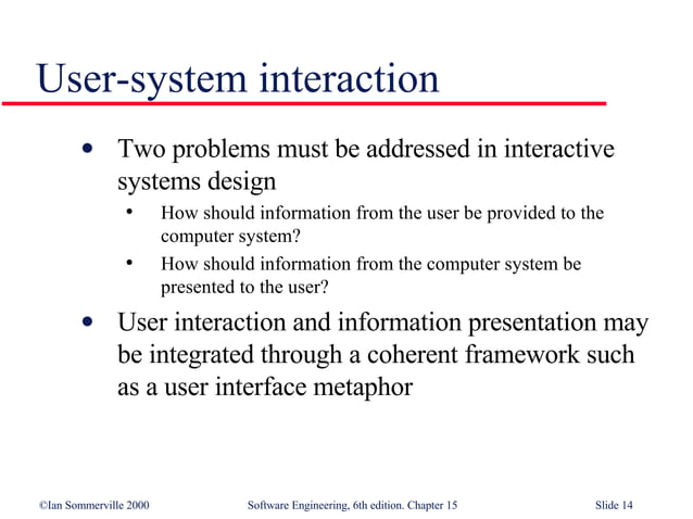 User Interface Design in Software Engineering SE15 | PPT