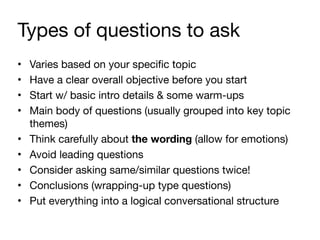 User research interviews | PPT