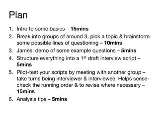 User research interviews | PPT