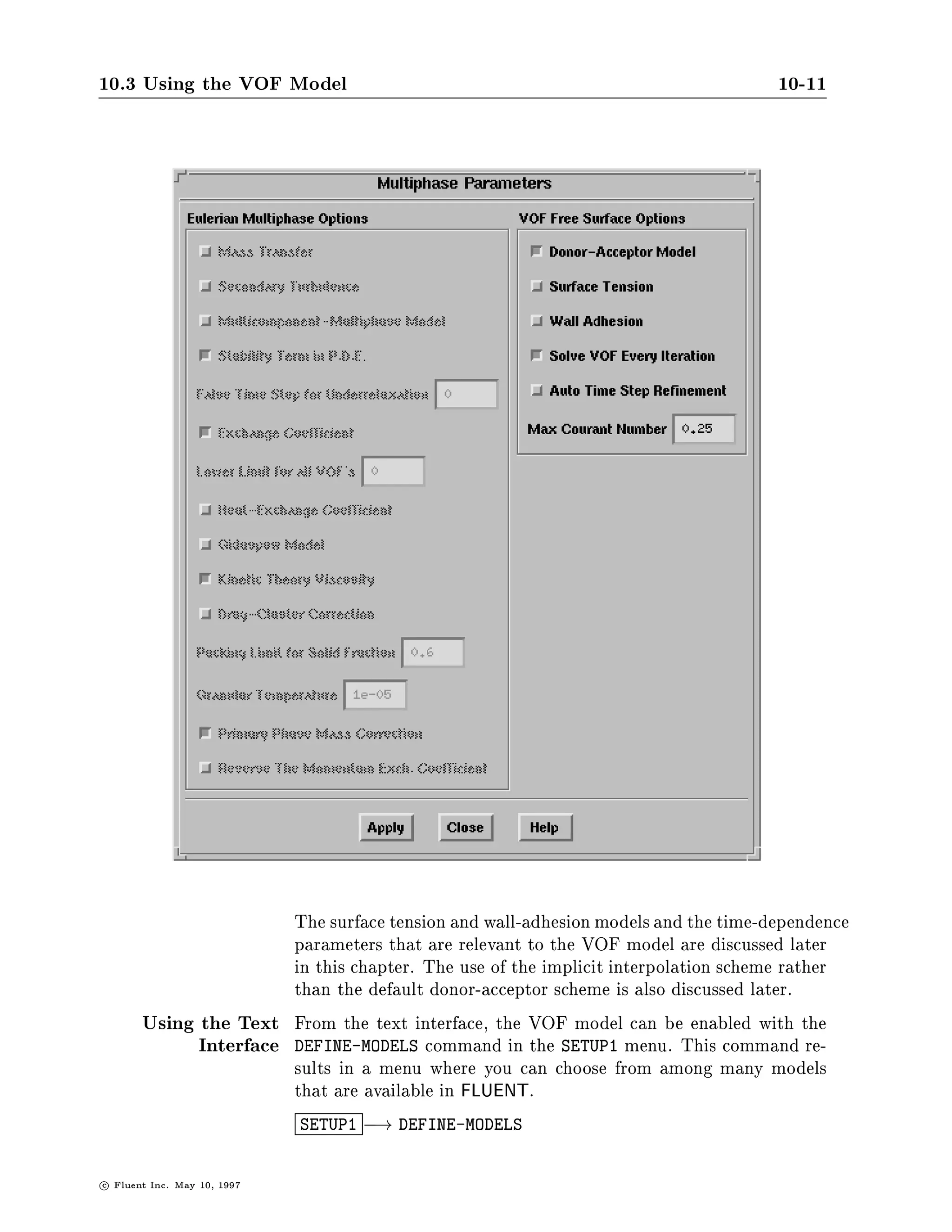 Chapter 10. VOF Free Surface Model | PDF