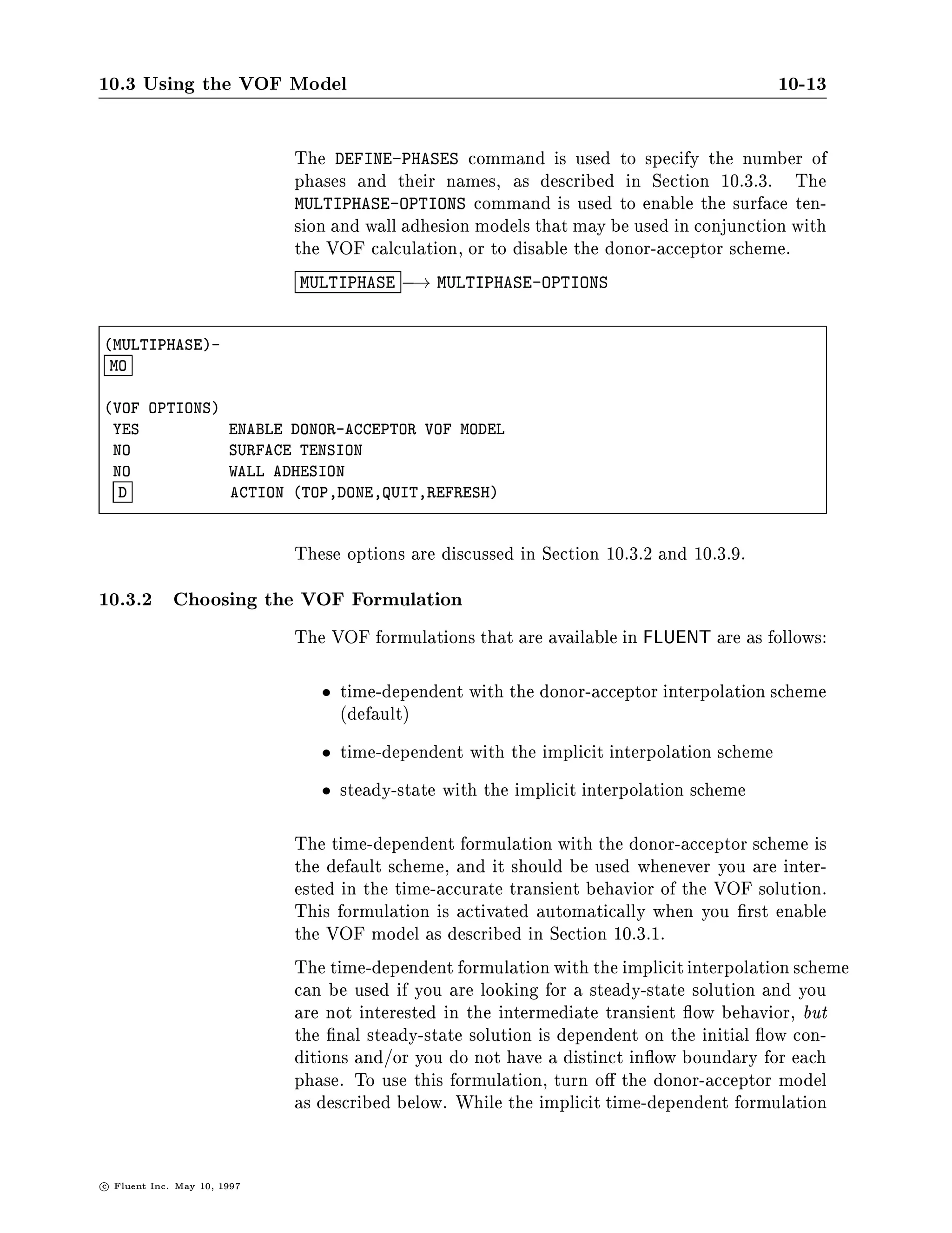 Chapter 10. VOF Free Surface Model | PDF