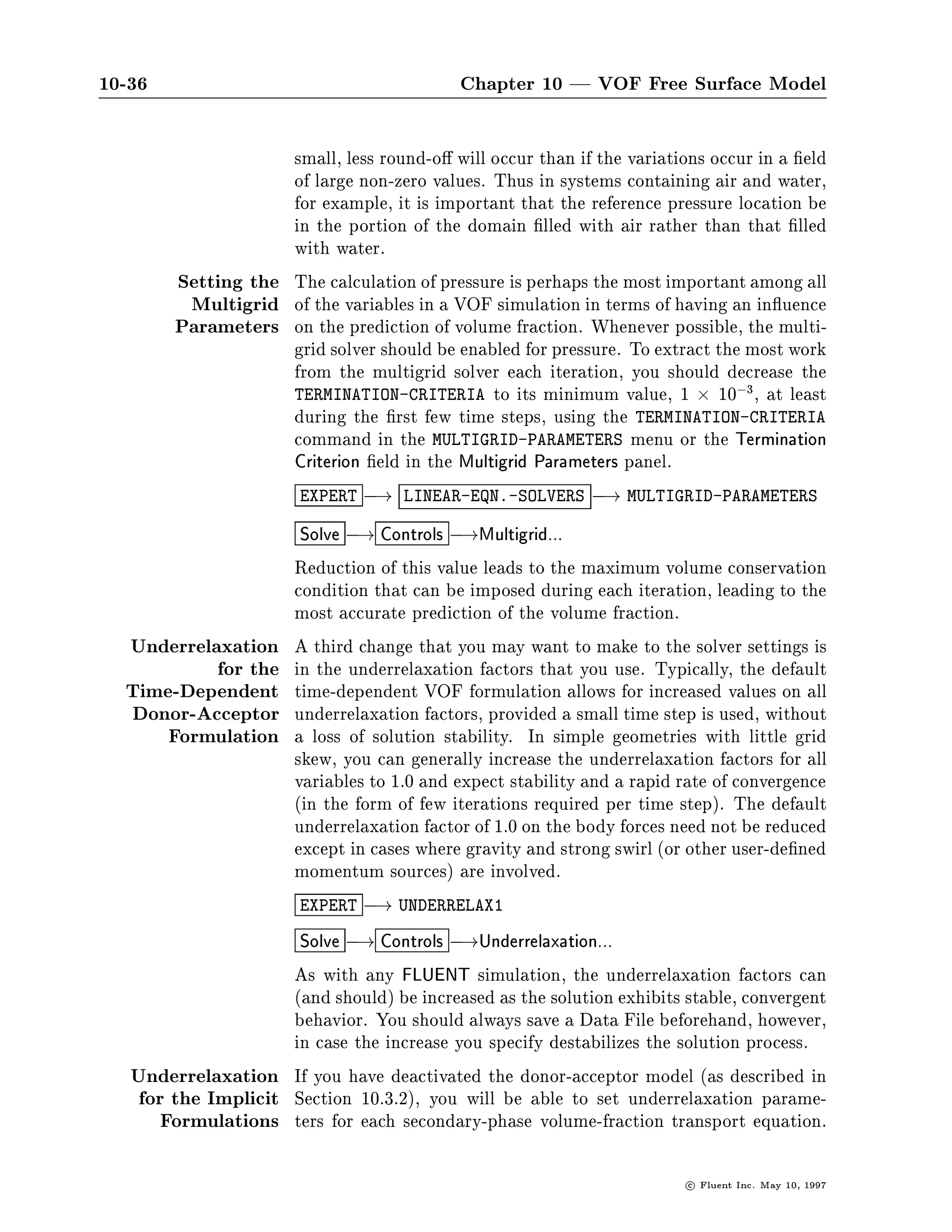 Chapter 10. VOF Free Surface Model | PDF