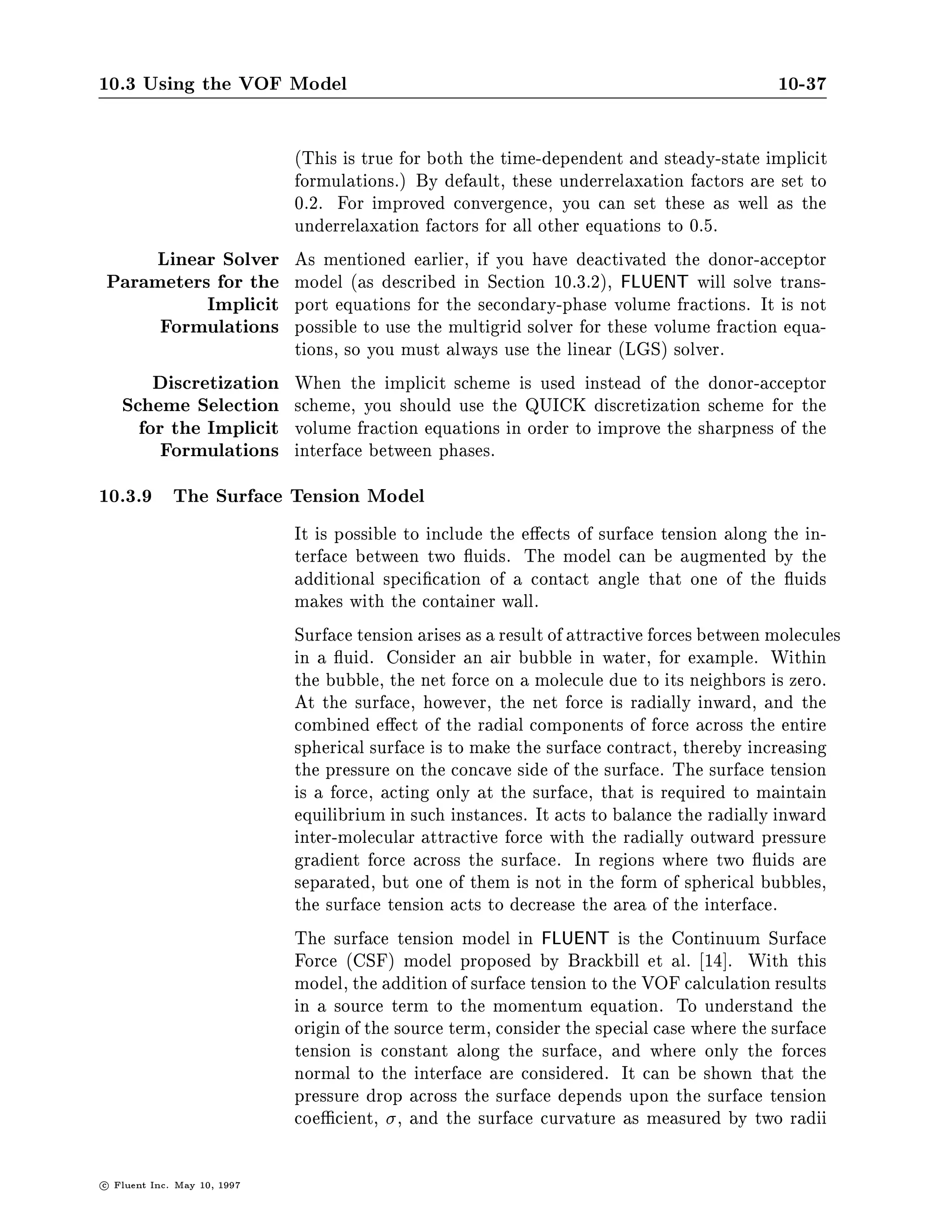 Chapter 10. VOF Free Surface Model | PDF