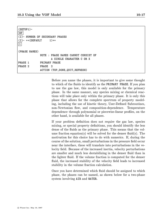 Chapter 10. VOF Free Surface Model | PDF