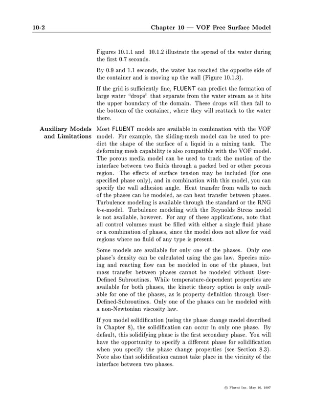 Chapter 10. VOF Free Surface Model | PDF