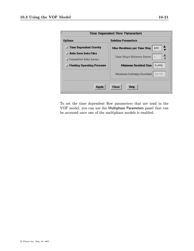 Chapter 10. VOF Free Surface Model | PDF