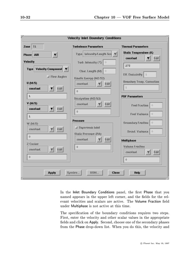 Chapter 10. VOF Free Surface Model | PDF