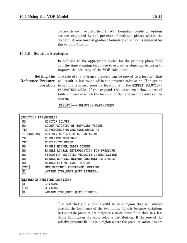 Chapter 10. VOF Free Surface Model | PDF