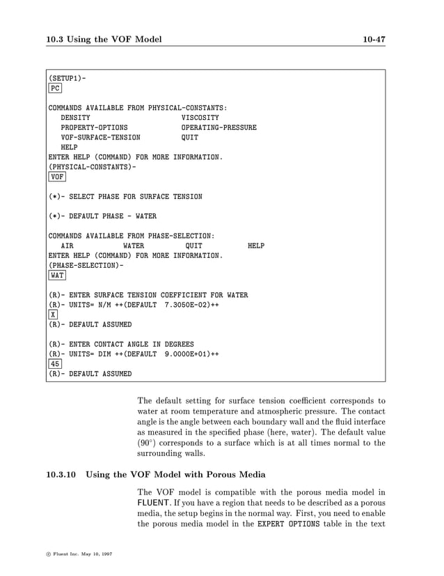 Chapter 10. VOF Free Surface Model | PDF