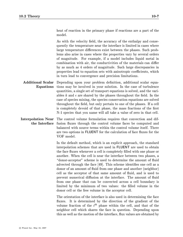 Chapter 10. VOF Free Surface Model | PDF