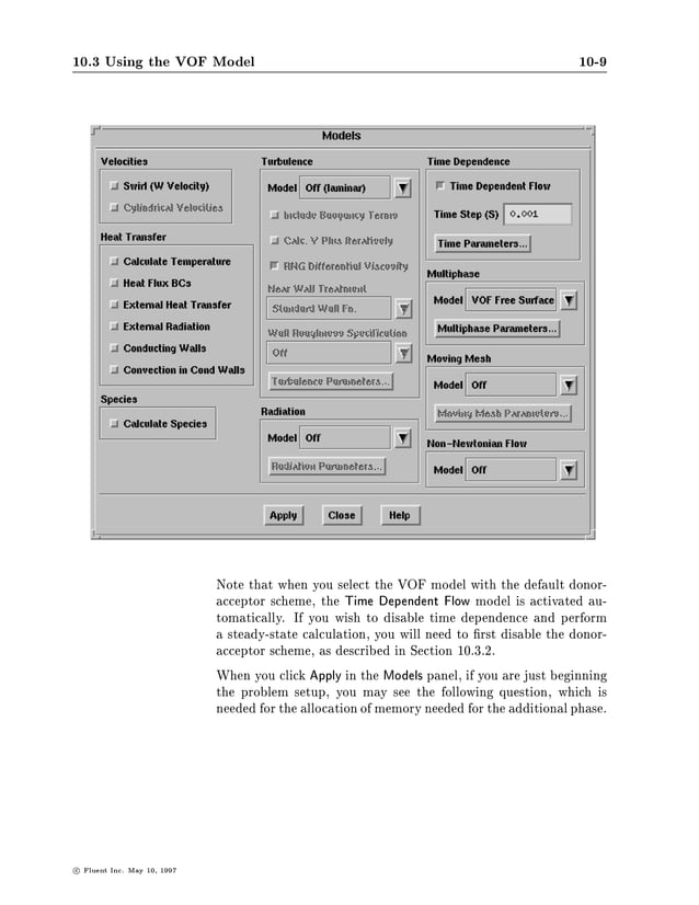 Chapter 10. VOF Free Surface Model | PDF