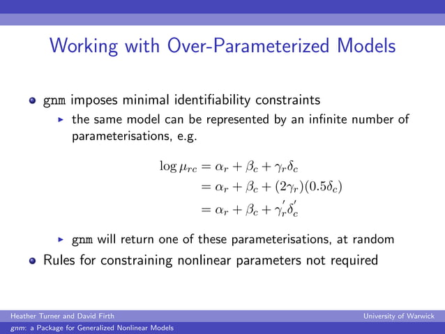 gnm: a Package for Generalized Nonlinear Models | PPT