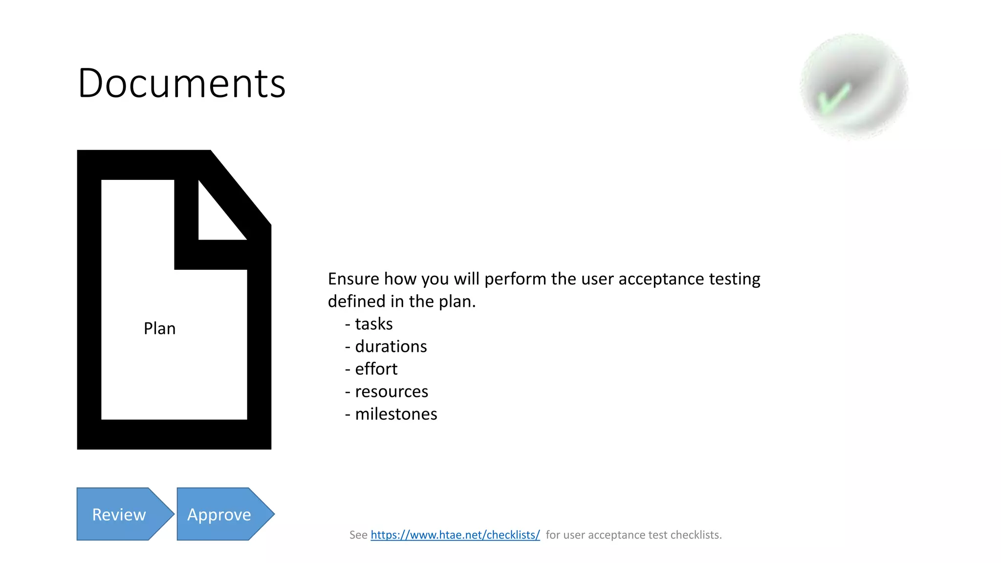 User acceptance testing checklist (uat) | PPTX