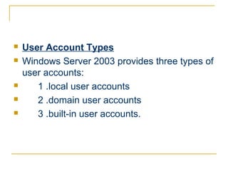 User account policy | PPT