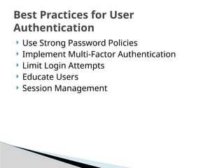 USER AUTHENTICATION in information security.pptx