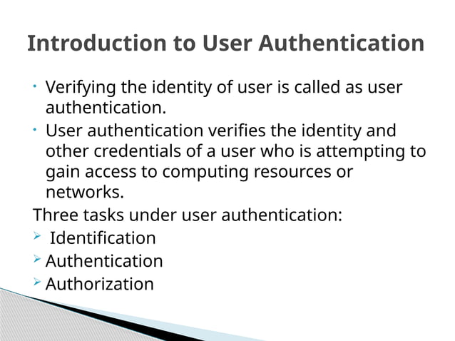 USER AUTHENTICATION in information security.pptx