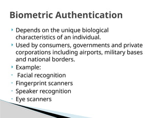 USER AUTHENTICATION in information security.pptx