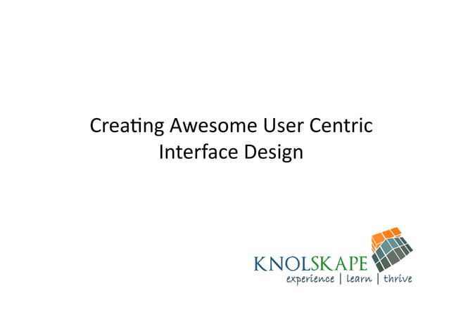 User centric interface_article | PPT
