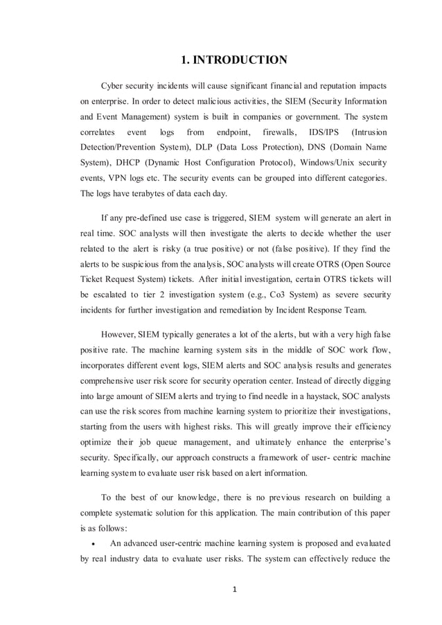 User centric machine learning for cyber security operation center | PDF | Computer Software and ...