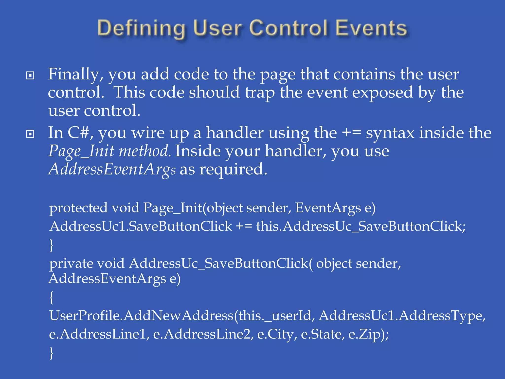 User controls | PPTX