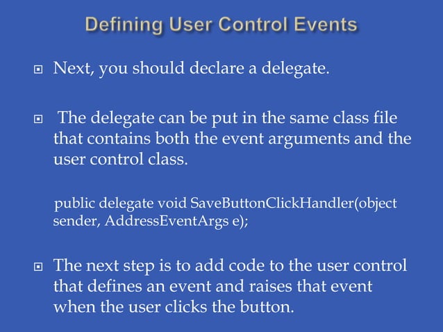 User controls | PPTX | Web Development | Internet