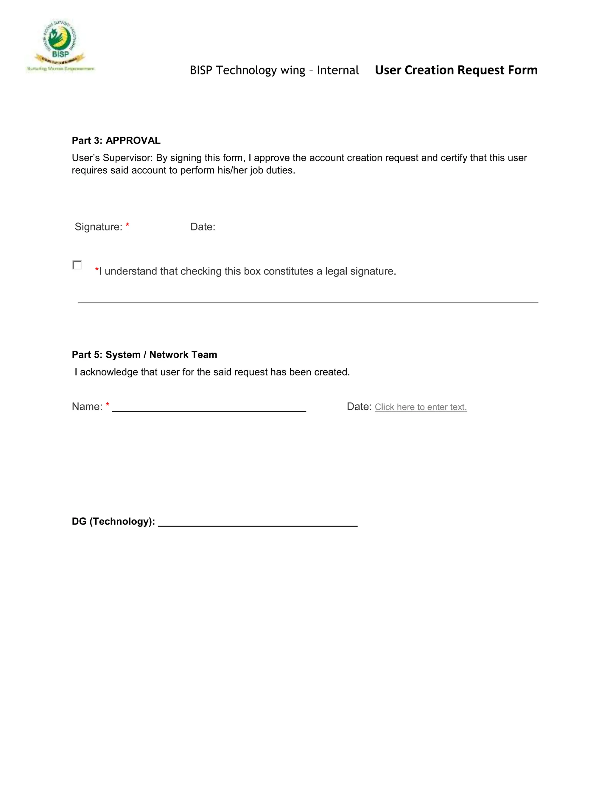 User Creation Form (Sample).........docx
