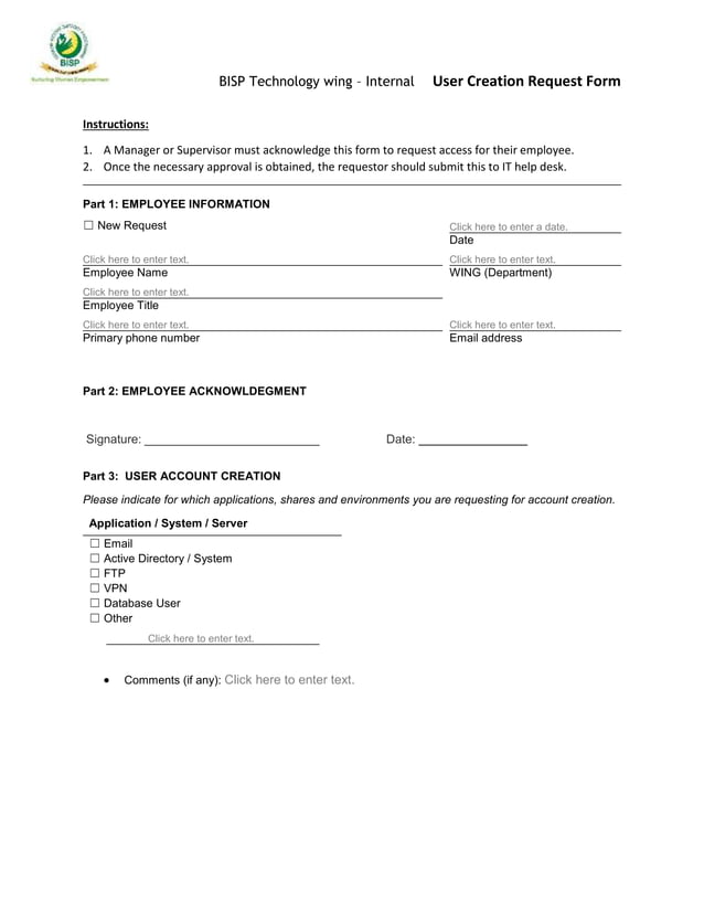 User Creation Form (Sample).........docx