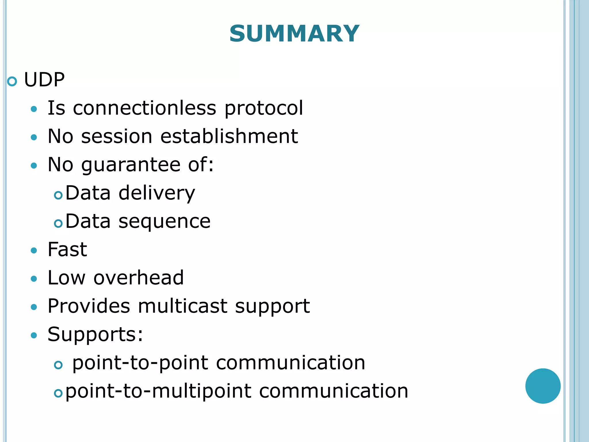User datagram protocol (udp) | PPTX | Computer Networking | Computing
