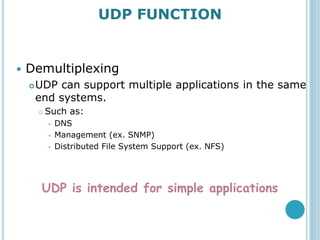 User datagram protocol (udp) | PPTX