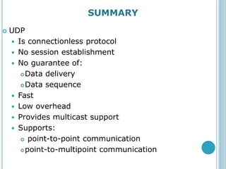 User datagram protocol (udp) | PPTX