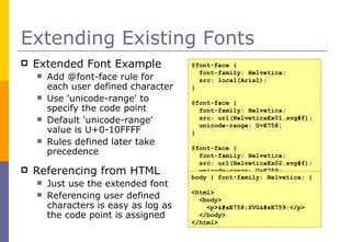 User Defined Characters and SVG Fonts | PPT