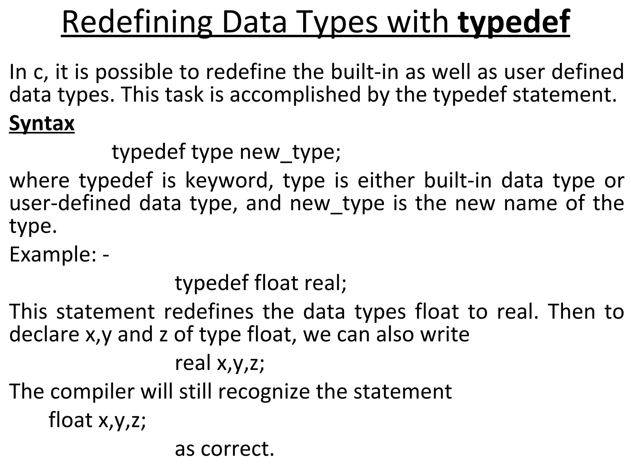User Defined Data Type Ppt Programming Languages Computing
