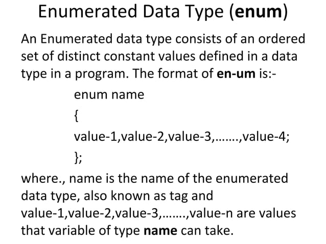 User Defined Data Type Ppt