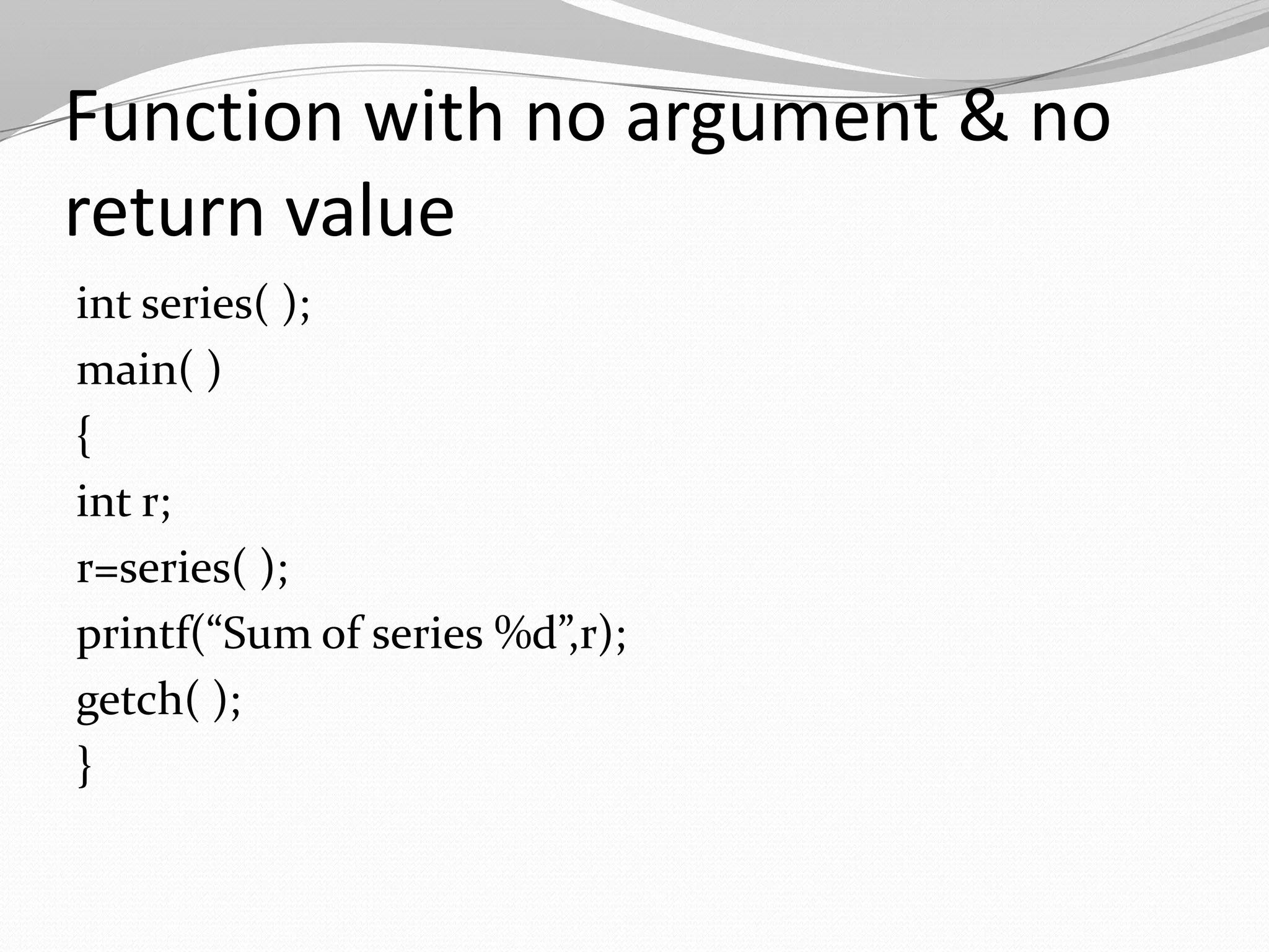 User Defined Functions In C Ppt