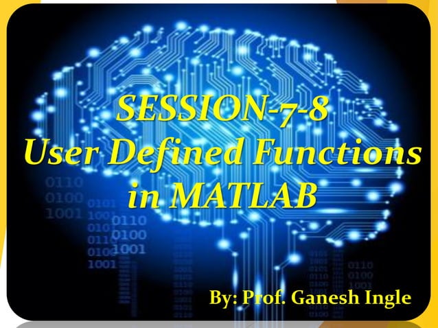 User defined functions in matlab | PDF
