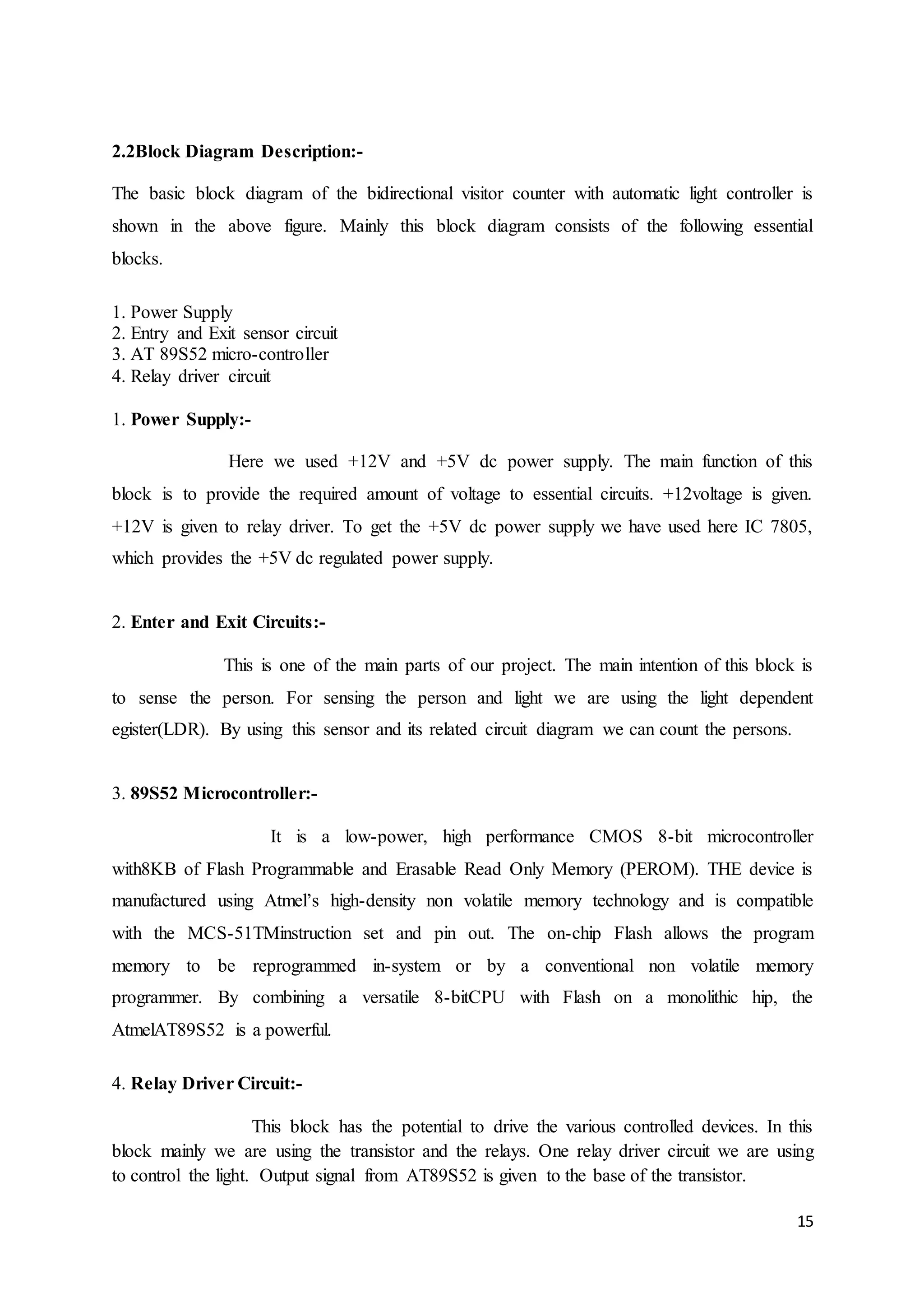 Automatic room light controller with bidirectional visitor counter ...