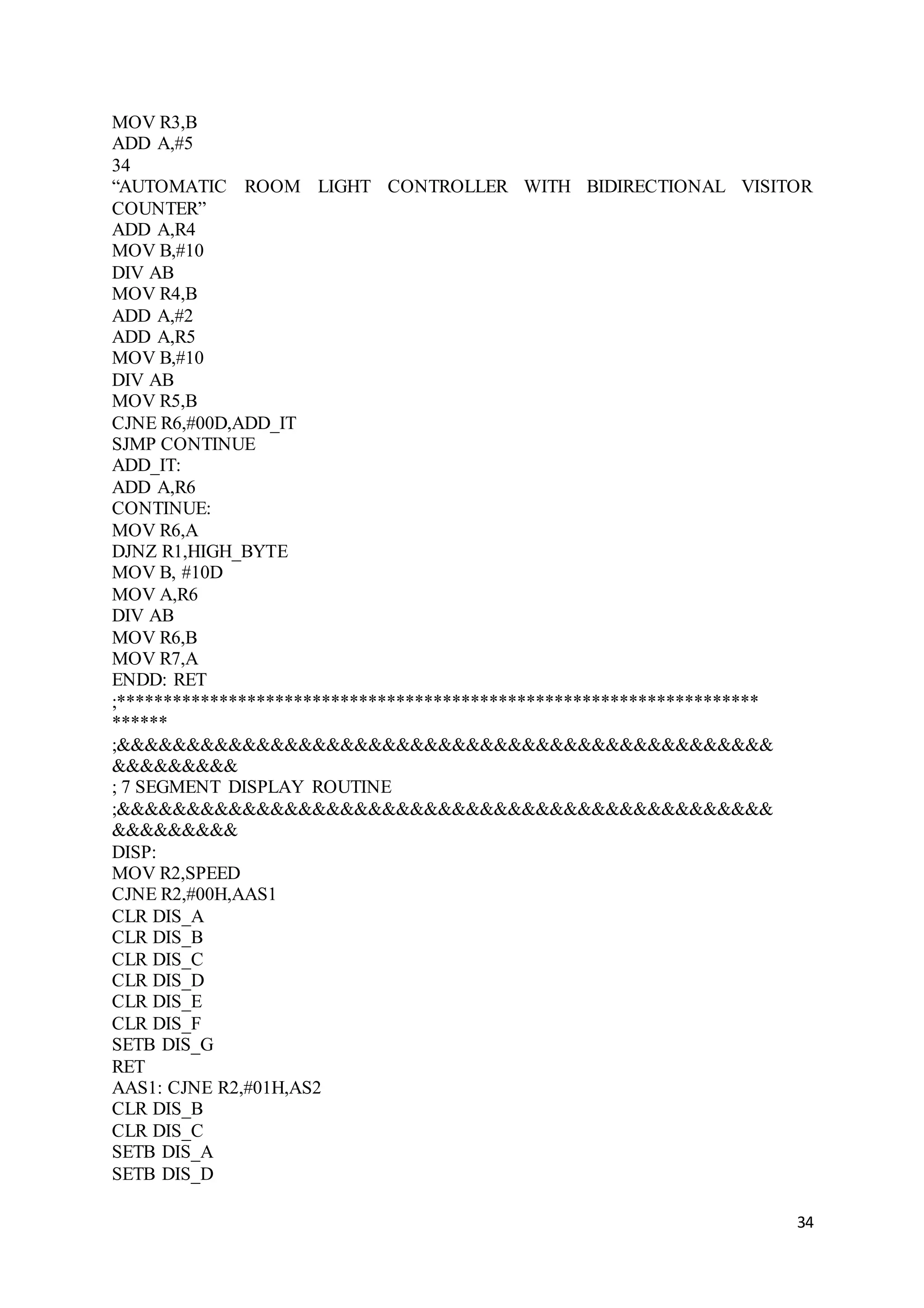 Automatic room light controller with bidirectional visitor counter ...