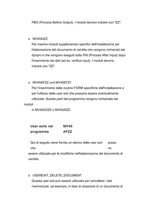 User exit vendite | RTF