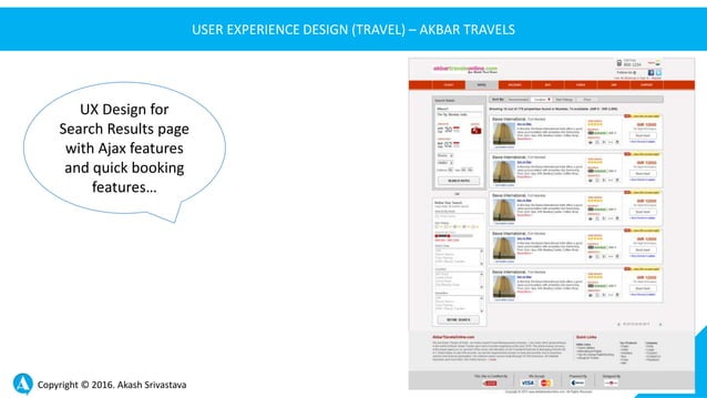 User Experience Design (Travel Portal) - Akbar Travels | PPT