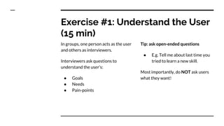 Introduction to UX Design Workshop | CodingGirls | PPT